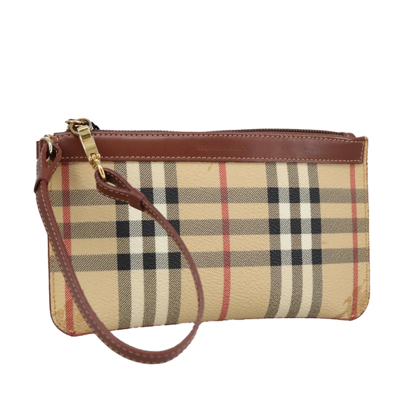 Burberry | Bags | Burberry Nova Check Accessory Pouch Pvc Beige Gold ...